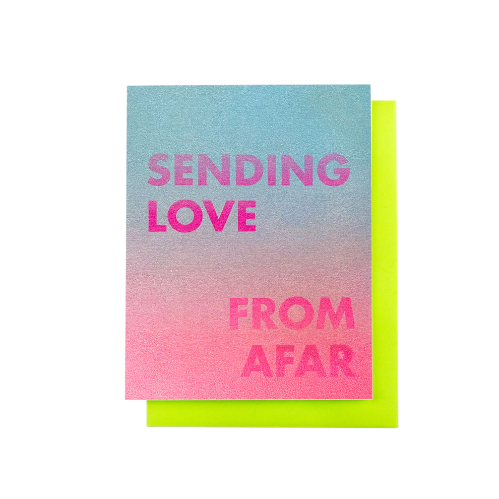 Sending Love From Afar - Risograph Greeting Card – Next Chapter Studio
