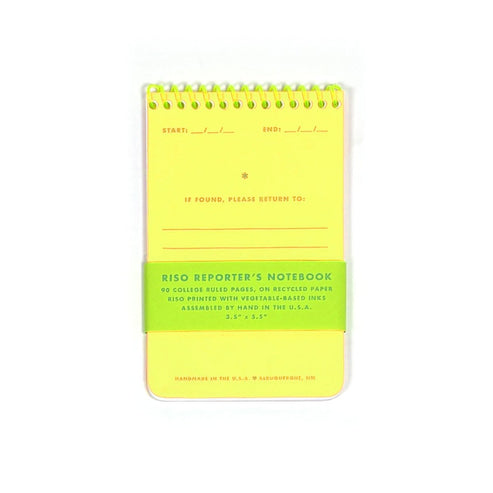 Risograph Reporter's Notebook – Next Chapter Studio
