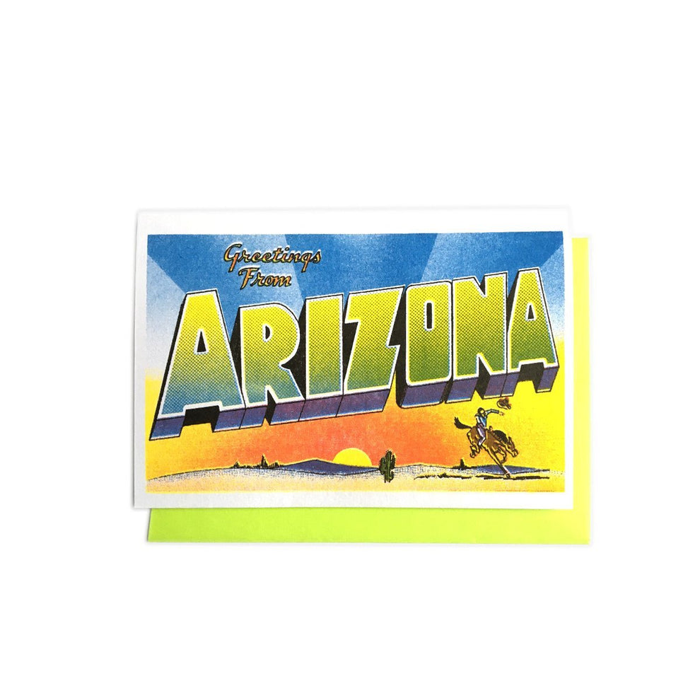 Greetings from: Arizona - Risograph Card and Print – Next Chapter Studio