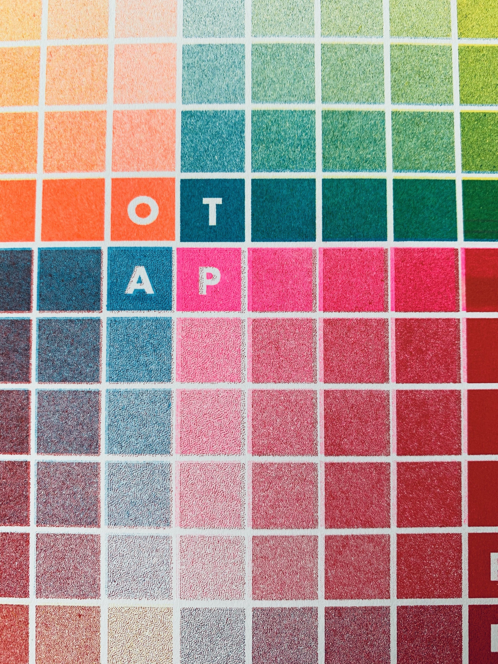 Next Chapter Studio Risograph Color Chart - January 2020